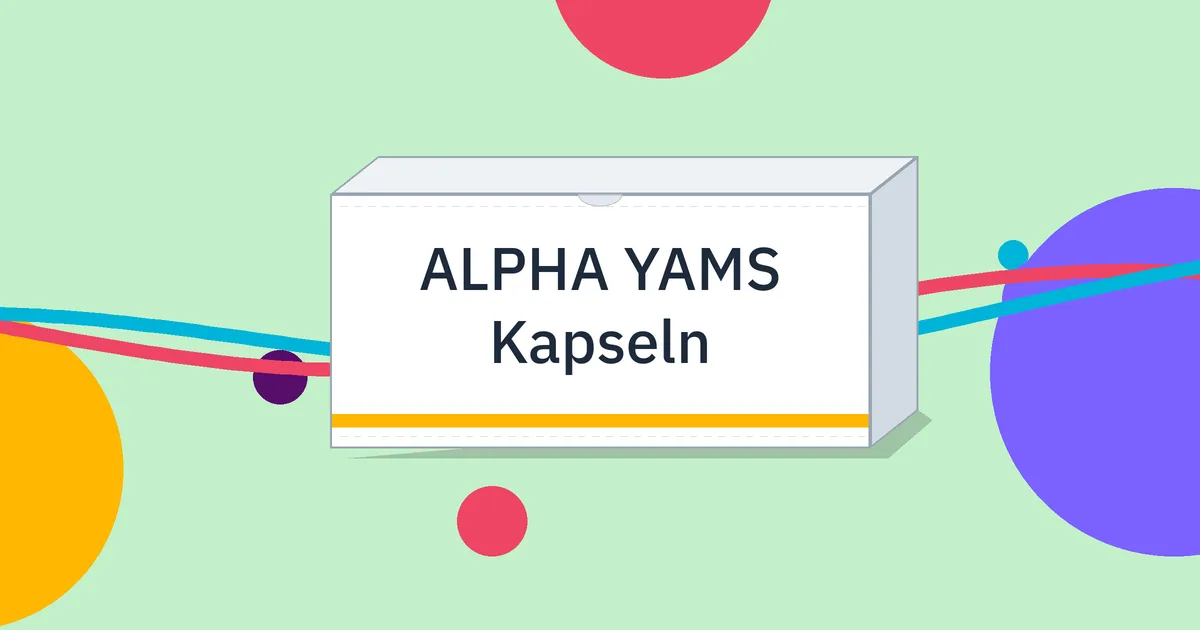 Symbolbild: Packung mit der Aufschrift ALPHA YAMS Kapseln (PZN 11292632) – Verfügbarkeit und Bezug in Apotheken in Frankfurt am Main