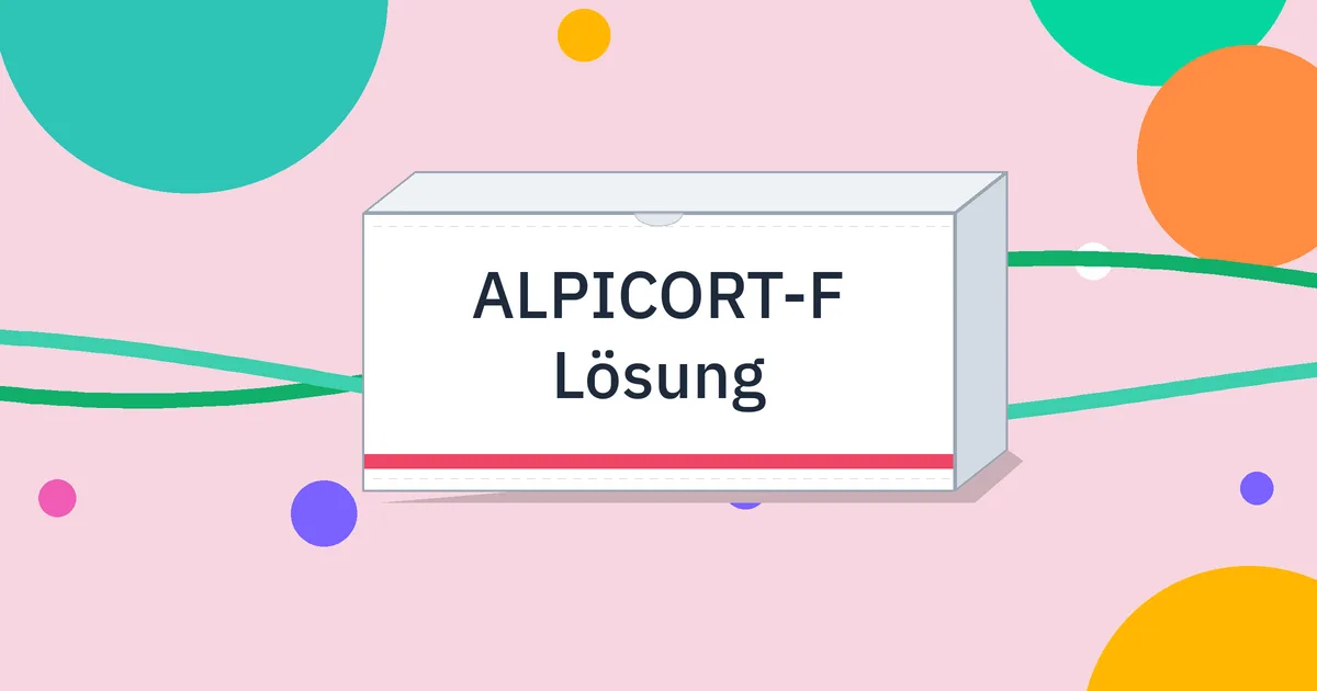Symbolbild: Packung mit der Aufschrift ALPICORT-F Lösung (PZN 01647844) – Verfügbarkeit und Bezug in Apotheken in Frankfurt am Main