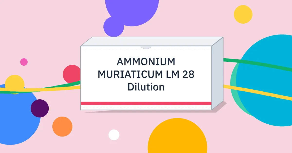 Symbolbild: Packung mit der Aufschrift AMMONIUM MURIATICUM LM 28 Dilution (PZN 12761230) – Verfügbarkeit und Bezug in Apotheken in Frankfurt am Main