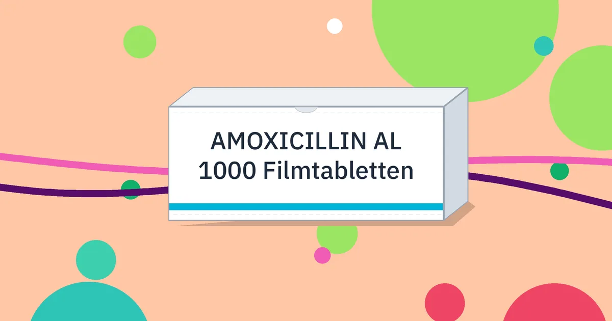 Symbolbild: Packung mit der Aufschrift AMOXICILLIN AL 1000 Filmtabletten (PZN 04751424) – Verfügbarkeit und Bezug in Apotheken in Frankfurt am Main