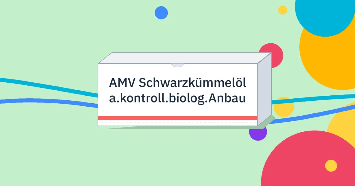 Symbolbild: Packung mit der Aufschrift AMV Schwarzkümmelöl a.kontroll.biolog.Anbau (PZN 06965460) – Verfügbarkeit und Bezug in Apotheken in Frankfurt am Main