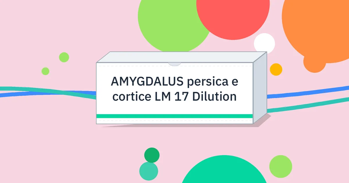 Symbolbild: Packung mit der Aufschrift AMYGDALUS persica e cortice LM 17 Dilution (PZN 13326097) – Verfügbarkeit und Bezug in Apotheken in Frankfurt am Main