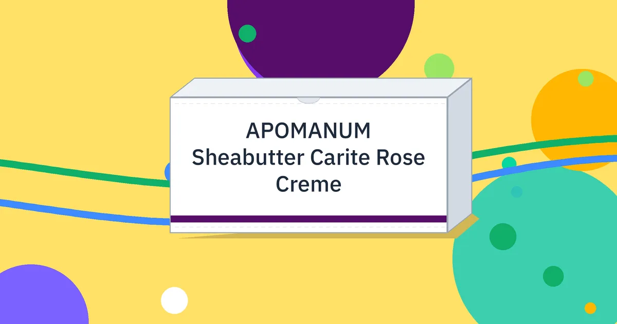 Symbolbild: Packung mit der Aufschrift APOMANUM Sheabutter Carite Rose Creme (PZN 09645069) – Verfügbarkeit und Bezug in Apotheken in Frankfurt am Main