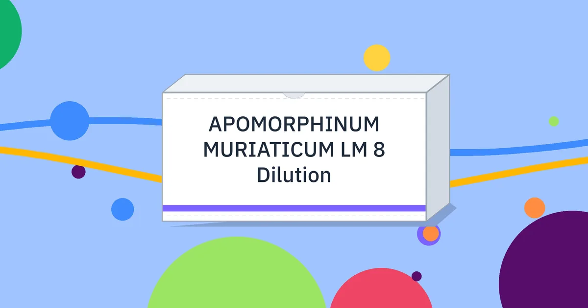Symbolbild: Packung mit der Aufschrift APOMORPHINUM MURIATICUM LM 8 Dilution (PZN 13381021) – Verfügbarkeit und Bezug in Apotheken in Frankfurt am Main