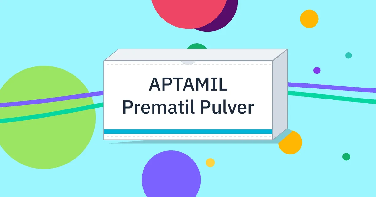Symbolbild: Packung mit der Aufschrift APTAMIL Prematil Pulver (PZN 15583131) – Verfügbarkeit und Bezug in Apotheken in Frankfurt am Main