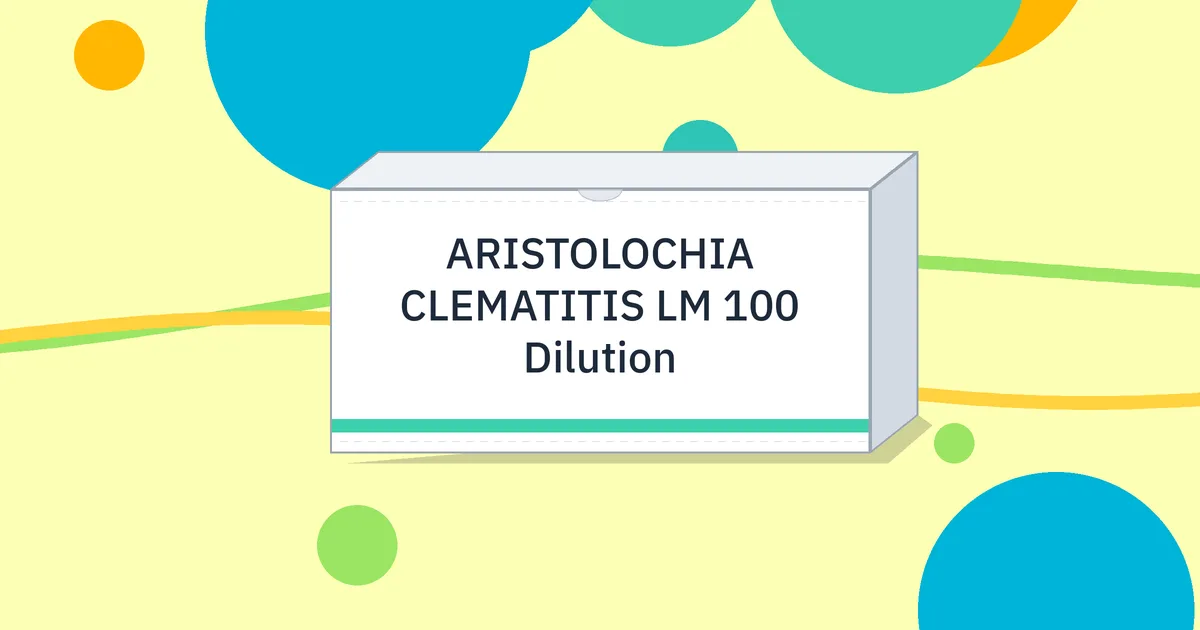 Symbolbild: Packung mit der Aufschrift ARISTOLOCHIA CLEMATITIS LM 100 Dilution (PZN 13391982) – Verfügbarkeit und Bezug in Apotheken in Frankfurt am Main