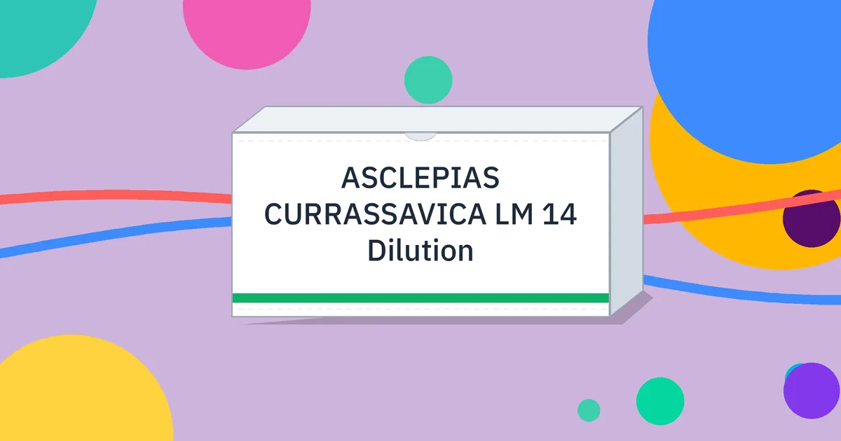 Symbolbild: Packung mit der Aufschrift ASCLEPIAS CURRASSAVICA LM 14 Dilution (PZN 13400089) – Verfügbarkeit und Bezug in Apotheken in Frankfurt am Main