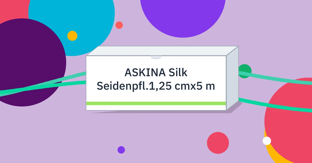 Symbolbild: Packung mit der Aufschrift ASKINA Silk Seidenpfl.1,25 cmx5 m (PZN 07430181) – Verfügbarkeit und Bezug in Apotheken in Frankfurt am Main