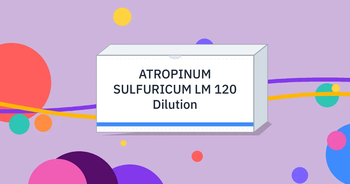 Symbolbild: Packung mit der Aufschrift ATROPINUM SULFURICUM LM 120 Dilution (PZN 13407499) – Verfügbarkeit und Bezug in Apotheken in Frankfurt am Main