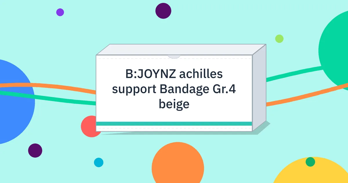 Symbolbild: Packung mit der Aufschrift B:JOYNZ achilles support Bandage Gr.4 beige (PZN 20693672) – Verfügbarkeit und Bezug in Apotheken in Frankfurt am Main