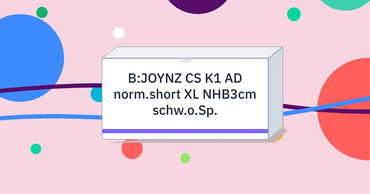 Symbolbild: Packung mit der Aufschrift B:JOYNZ CS K1 AD norm.short XL NHB3cm schw.o.Sp. (PZN 20526690) – Verfügbarkeit und Bezug in Apotheken in Frankfurt am Main