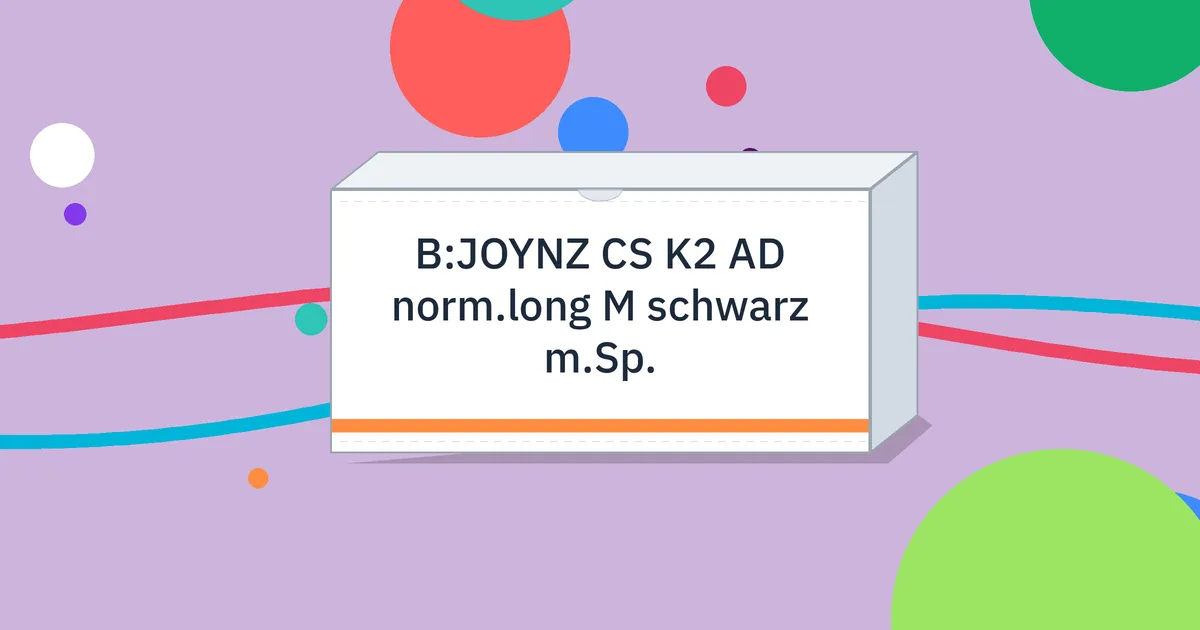 Symbolbild: Packung mit der Aufschrift B:JOYNZ CS K2 AD norm.long M schwarz m.Sp. (PZN 20525302) – Verfügbarkeit und Bezug in Apotheken in Frankfurt am Main