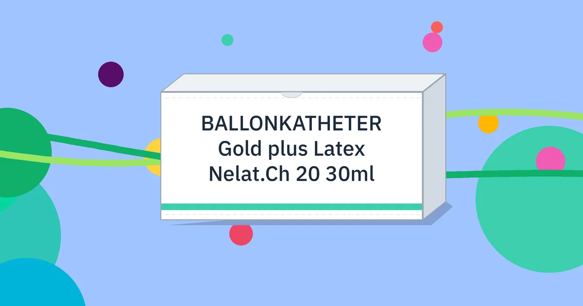 Symbolbild: Packung mit der Aufschrift BALLONKATHETER Gold plus Latex Nelat.Ch 20 30ml (PZN 04903963) – Verfügbarkeit und Bezug in Apotheken in Frankfurt am Main