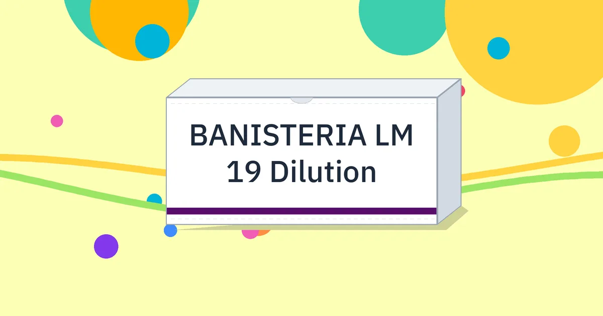 Symbolbild: Packung mit der Aufschrift BANISTERIA LM 19 Dilution (PZN 13375871) – Verfügbarkeit und Bezug in Apotheken in Frankfurt am Main