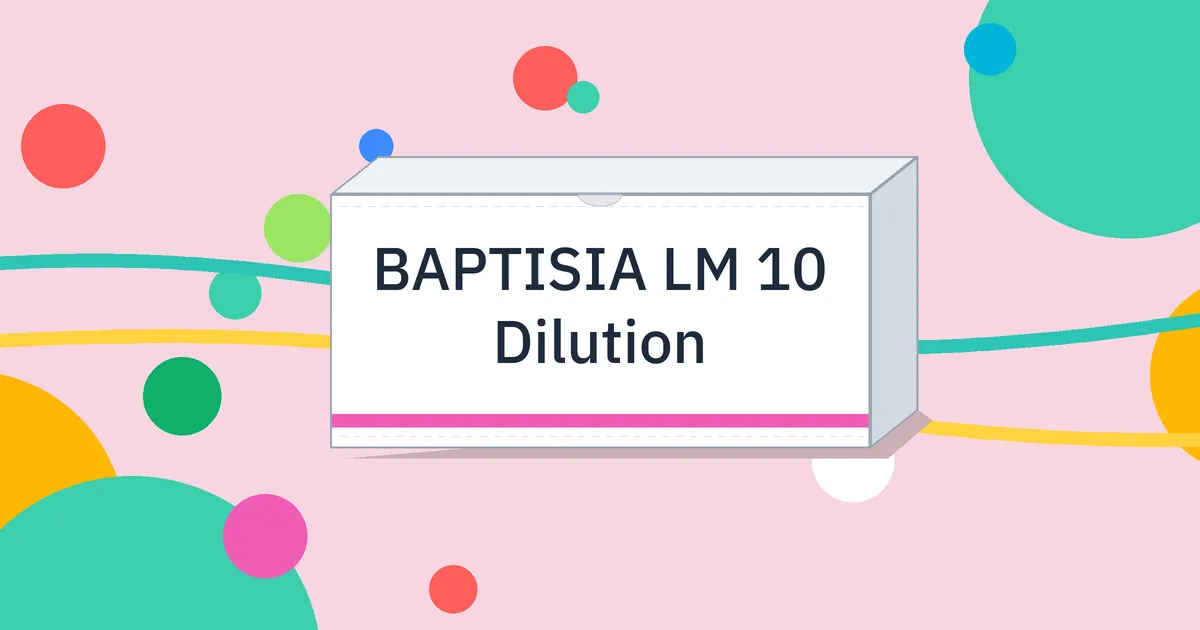 Symbolbild: Packung mit der Aufschrift BAPTISIA LM 10 Dilution (PZN 12788045) – Verfügbarkeit und Bezug in Apotheken in Frankfurt am Main