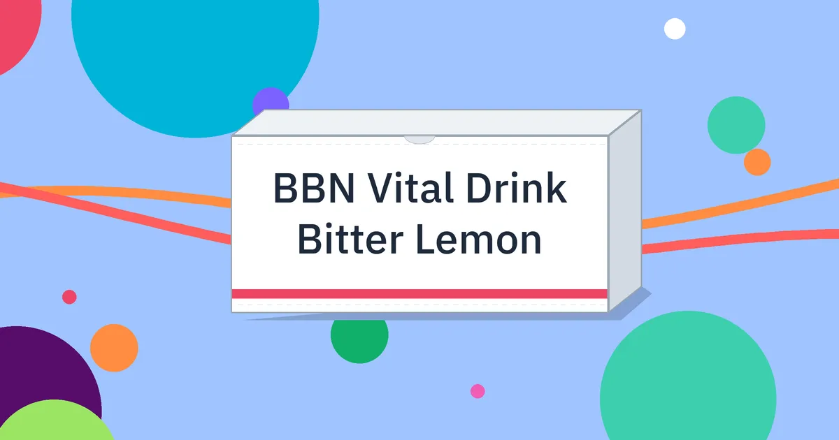 Symbolbild: Packung mit der Aufschrift BBN Vital Drink Bitter Lemon (PZN 16760919) – Verfügbarkeit und Bezug in Apotheken in Frankfurt am Main