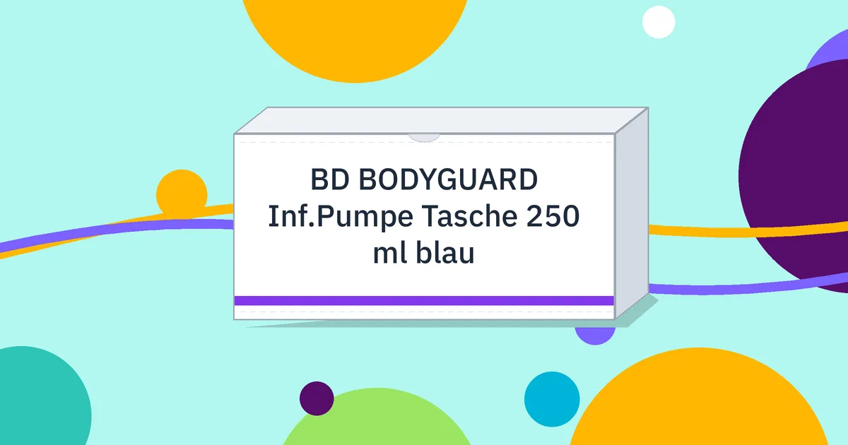 Symbolbild: Packung mit der Aufschrift BD BODYGUARD Inf.Pumpe Tasche 250 ml blau (PZN 18750948) – Verfügbarkeit und Bezug in Apotheken in Frankfurt am Main