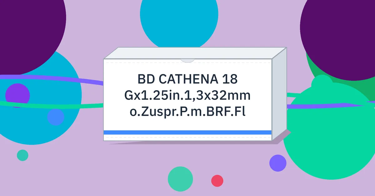 Symbolbild: Packung mit der Aufschrift BD CATHENA 18 Gx1.25in.1,3x32mm o.Zuspr.P.m.BRF.Fl (PZN 16910595) – Verfügbarkeit und Bezug in Apotheken in Frankfurt am Main