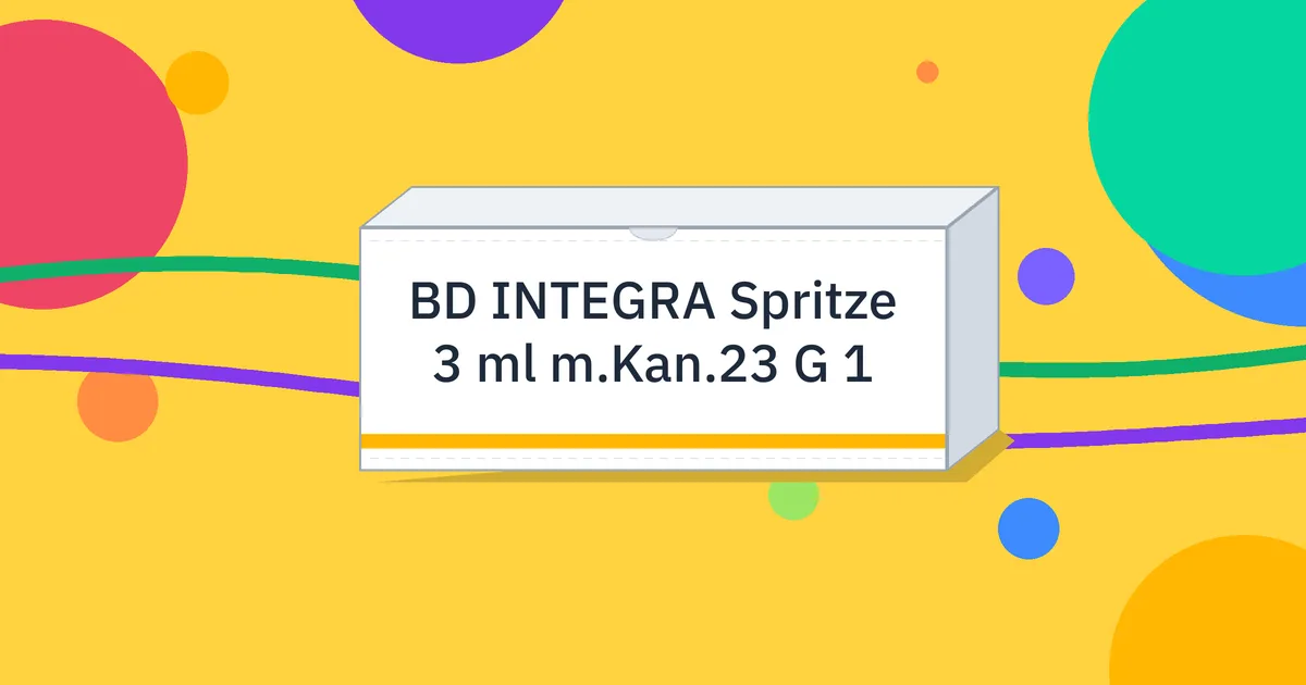 Symbolbild: Packung mit der Aufschrift BD INTEGRA Spritze 3 ml m.Kan.23 G 1 (PZN 02326674) – Verfügbarkeit und Bezug in Apotheken in Frankfurt am Main