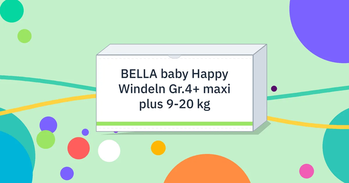 Symbolbild: Packung mit der Aufschrift BELLA baby Happy Windeln Gr.4+ maxi plus 9-20 kg (PZN 15210223) – Verfügbarkeit und Bezug in Apotheken in Frankfurt am Main