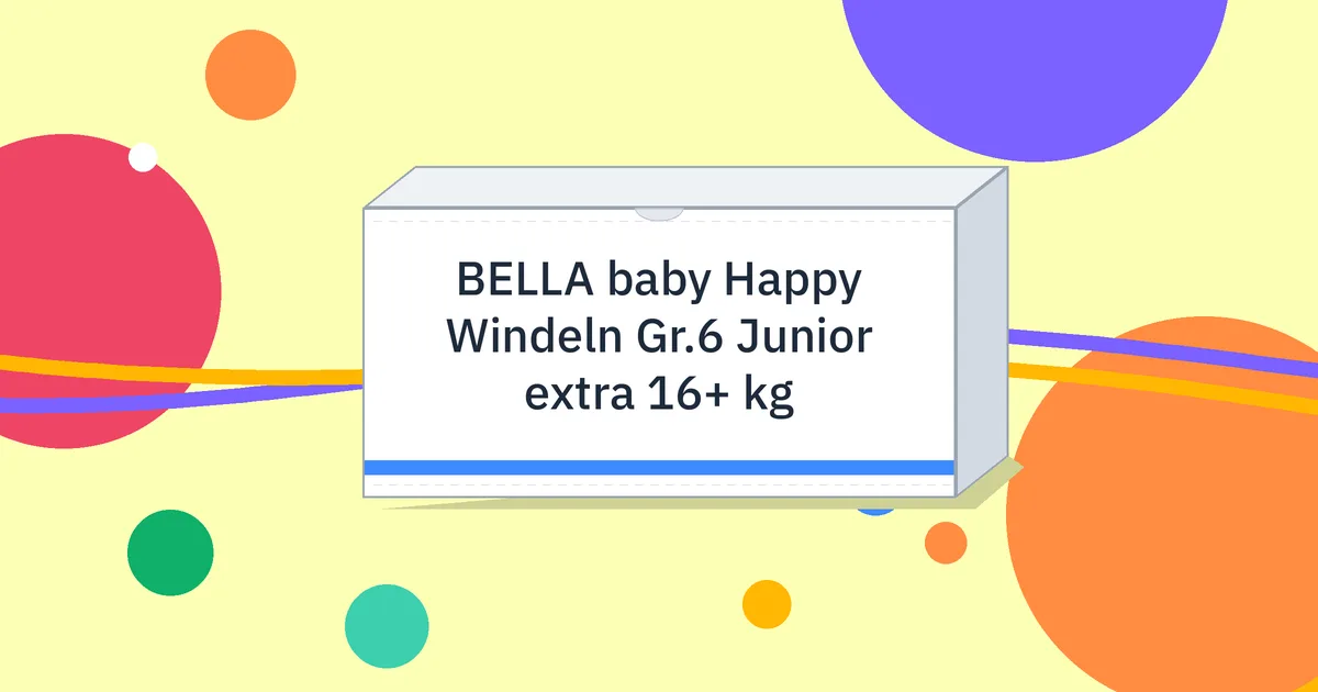 Symbolbild: Packung mit der Aufschrift BELLA baby Happy Windeln Gr.6 Junior extra 16+ kg (PZN 15210051) – Verfügbarkeit und Bezug in Apotheken in Frankfurt am Main