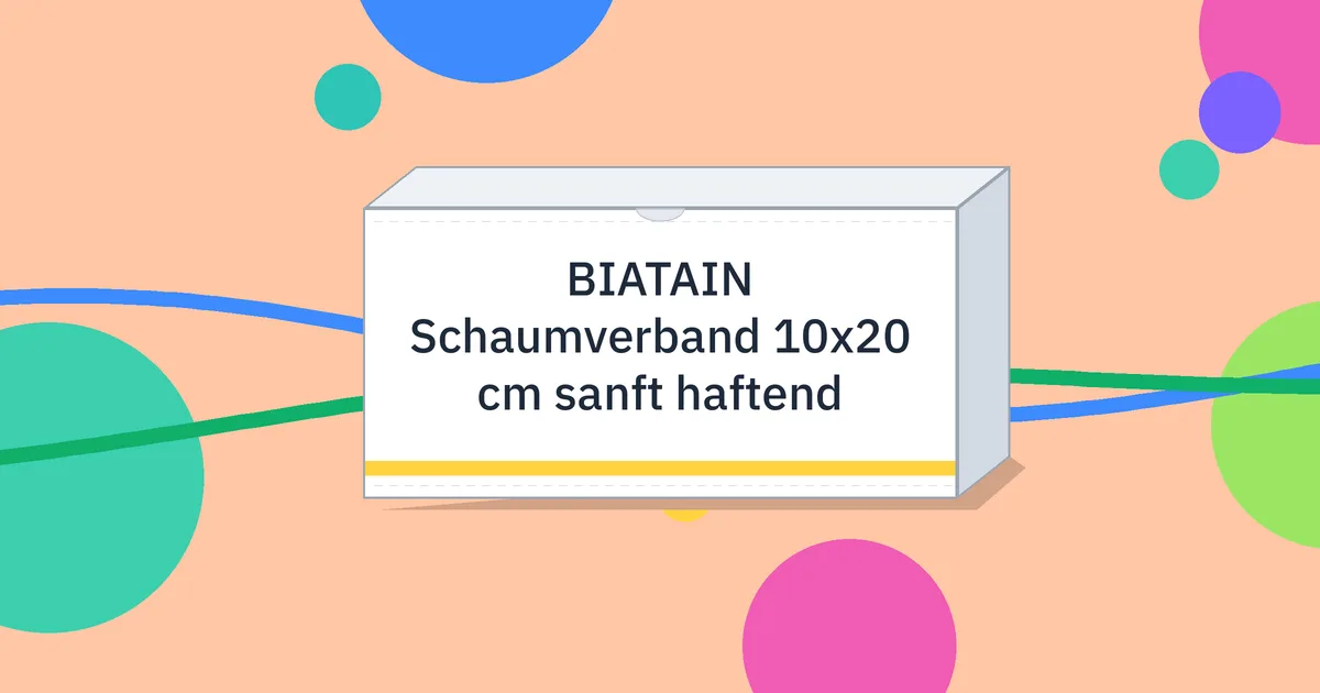 Symbolbild: Packung mit der Aufschrift BIATAIN Schaumverband 10x20 cm sanft haftend (PZN 18125311) – Verfügbarkeit und Bezug in Apotheken in Frankfurt am Main