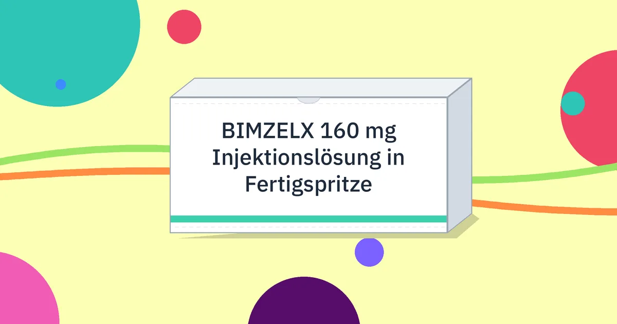 Symbolbild: Packung mit der Aufschrift BIMZELX 160 mg Injektionslösung in Fertigspritze (PZN 18493262) – Verfügbarkeit und Bezug in Apotheken in Frankfurt am Main
