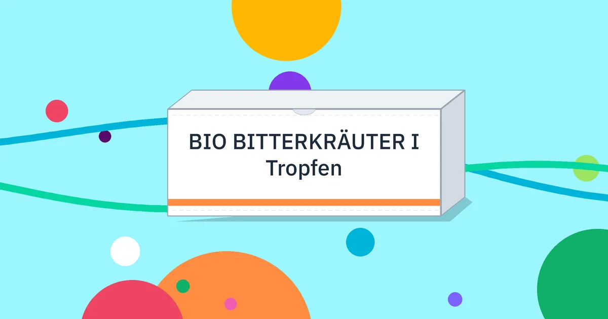 Symbolbild: Packung mit der Aufschrift BIO BITTERKRÄUTER I Tropfen (PZN 19184942) – Verfügbarkeit und Bezug in Apotheken in Frankfurt am Main