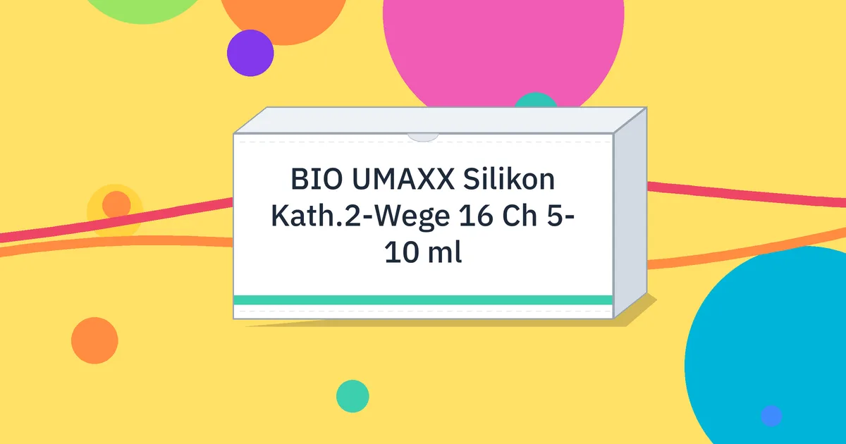 Symbolbild: Packung mit der Aufschrift BIO UMAXX Silikon Kath.2-Wege 16 Ch 5-10 ml (PZN 07023553) – Verfügbarkeit und Bezug in Apotheken in Frankfurt am Main