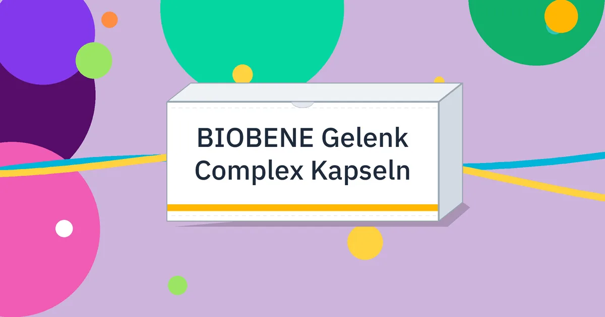 Symbolbild: Packung mit der Aufschrift BIOBENE Gelenk Complex Kapseln (PZN 18087585) – Verfügbarkeit und Bezug in Apotheken in Frankfurt am Main