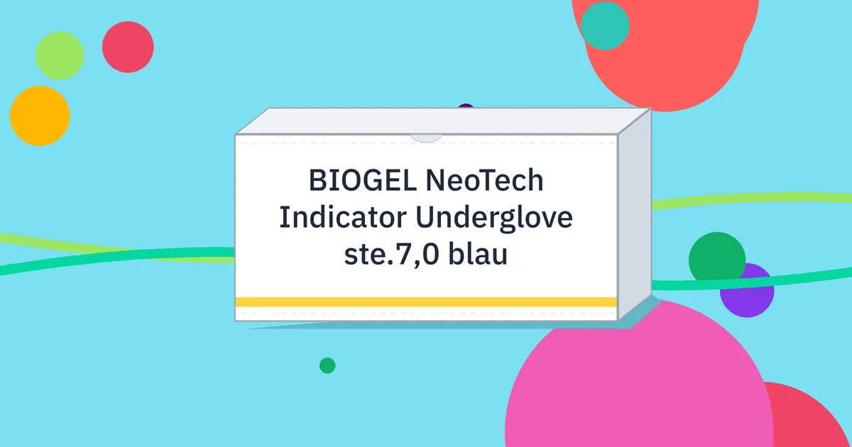 Symbolbild: Packung mit der Aufschrift BIOGEL NeoTech Indicator Underglove ste.7,0 blau (PZN 20866552) – Verfügbarkeit und Bezug in Apotheken in Frankfurt am Main