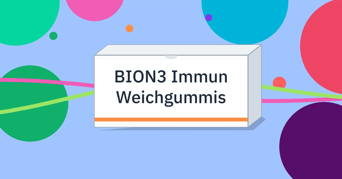 Symbolbild: Packung mit der Aufschrift BION3 Immun Weichgummis (PZN 18860200) – Verfügbarkeit und Bezug in Apotheken in Frankfurt am Main