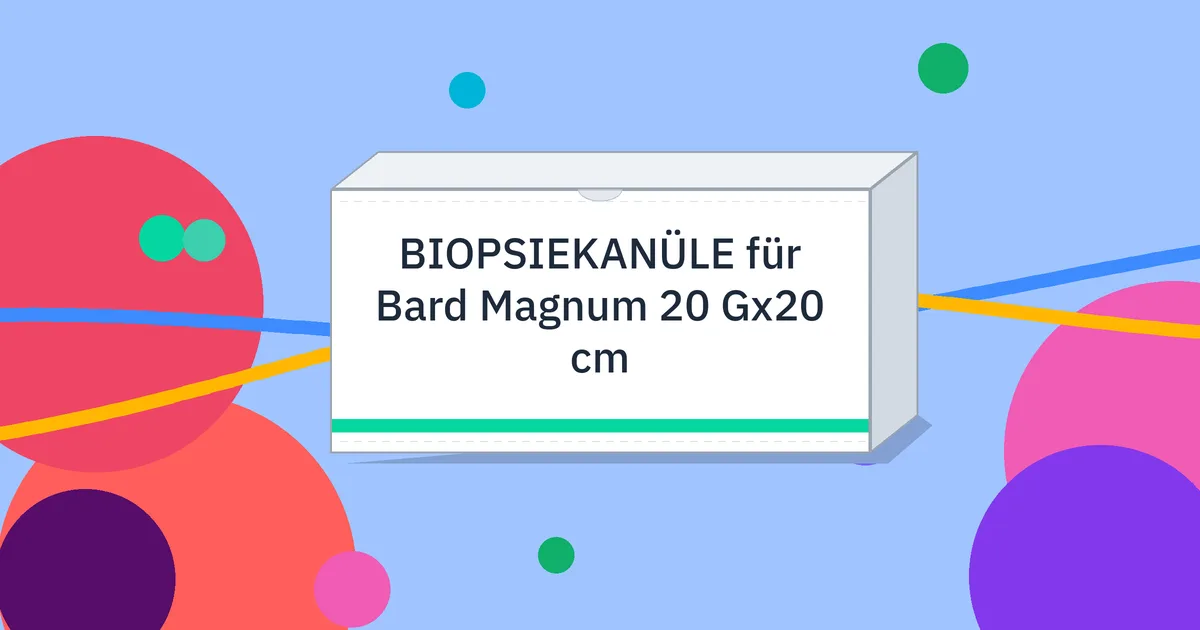 Symbolbild: Packung mit der Aufschrift BIOPSIEKANÜLE für Bard Magnum 20 Gx20 cm (PZN 04664263) – Verfügbarkeit und Bezug in Apotheken in Frankfurt am Main