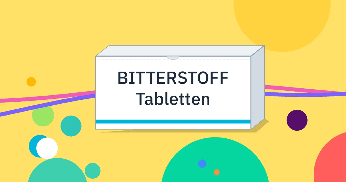Symbolbild: Packung mit der Aufschrift BITTERSTOFF Tabletten (PZN 00213109) – Verfügbarkeit und Bezug in Apotheken in Frankfurt am Main