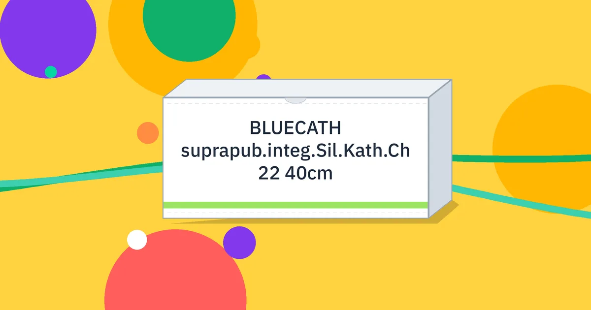 Symbolbild: Packung mit der Aufschrift BLUECATH suprapub.integ.Sil.Kath.Ch 22 40cm (PZN 11851126) – Verfügbarkeit und Bezug in Apotheken in Frankfurt am Main