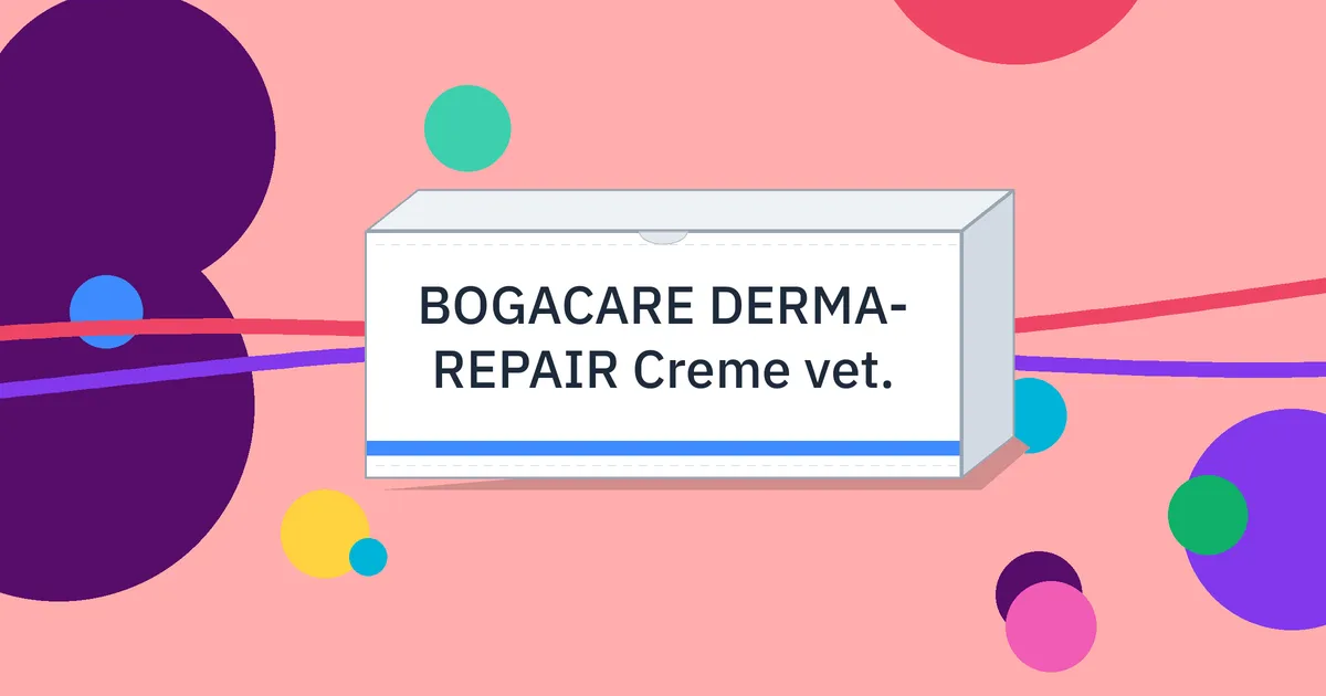 Symbolbild: Packung mit der Aufschrift BOGACARE DERMA-REPAIR Creme vet. (PZN 09076306) – Verfügbarkeit und Bezug in Apotheken in Frankfurt am Main
