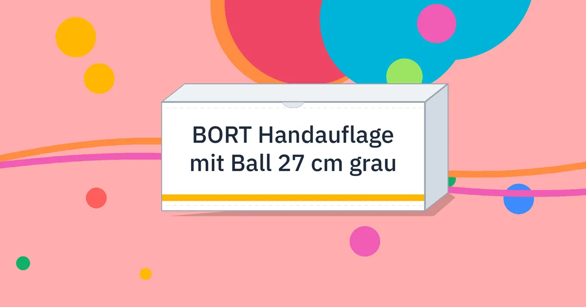 Symbolbild: Packung mit der Aufschrift BORT Handauflage mit Ball 27 cm grau (PZN 18791261) – Verfügbarkeit und Bezug in Apotheken in Frankfurt am Main