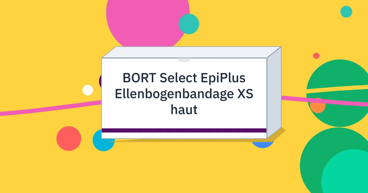 Symbolbild: Packung mit der Aufschrift BORT Select EpiPlus Ellenbogenbandage XS haut (PZN 04737789) – Verfügbarkeit und Bezug in Apotheken in Frankfurt am Main