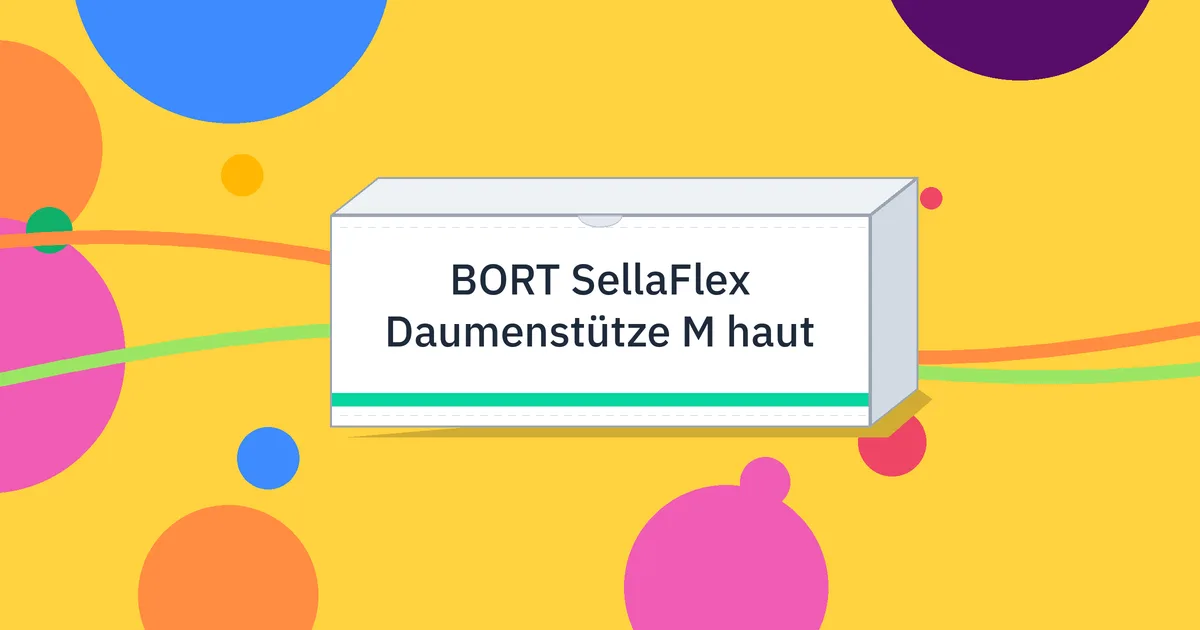 Symbolbild: Packung mit der Aufschrift BORT SellaFlex Daumenstütze M haut (PZN 10207096) – Verfügbarkeit und Bezug in Apotheken in Frankfurt am Main