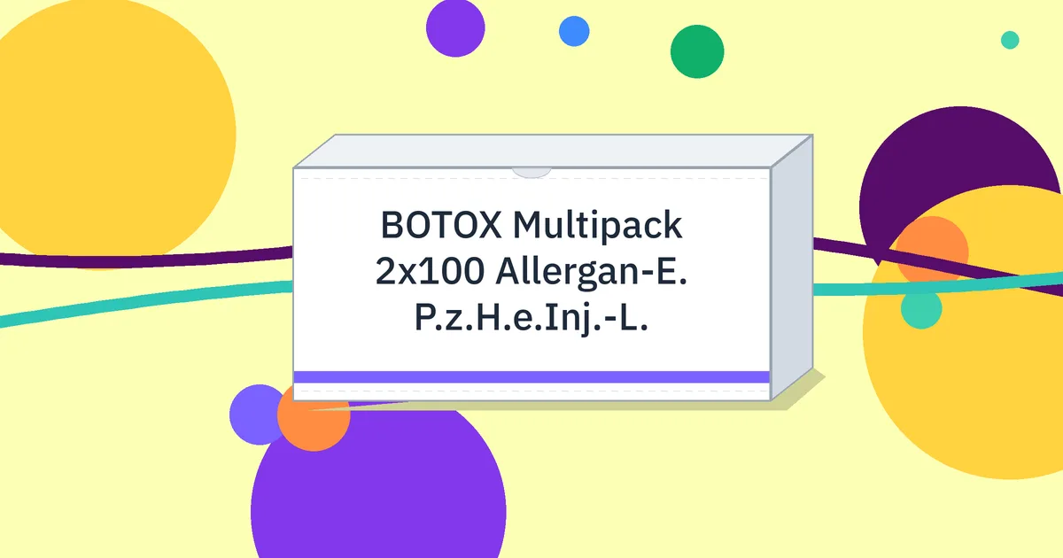 Symbolbild: Packung mit der Aufschrift BOTOX Multipack 2x100 Allergan-E. P.z.H.e.Inj.-L. (PZN 17668825) – Verfügbarkeit und Bezug in Apotheken in Frankfurt am Main