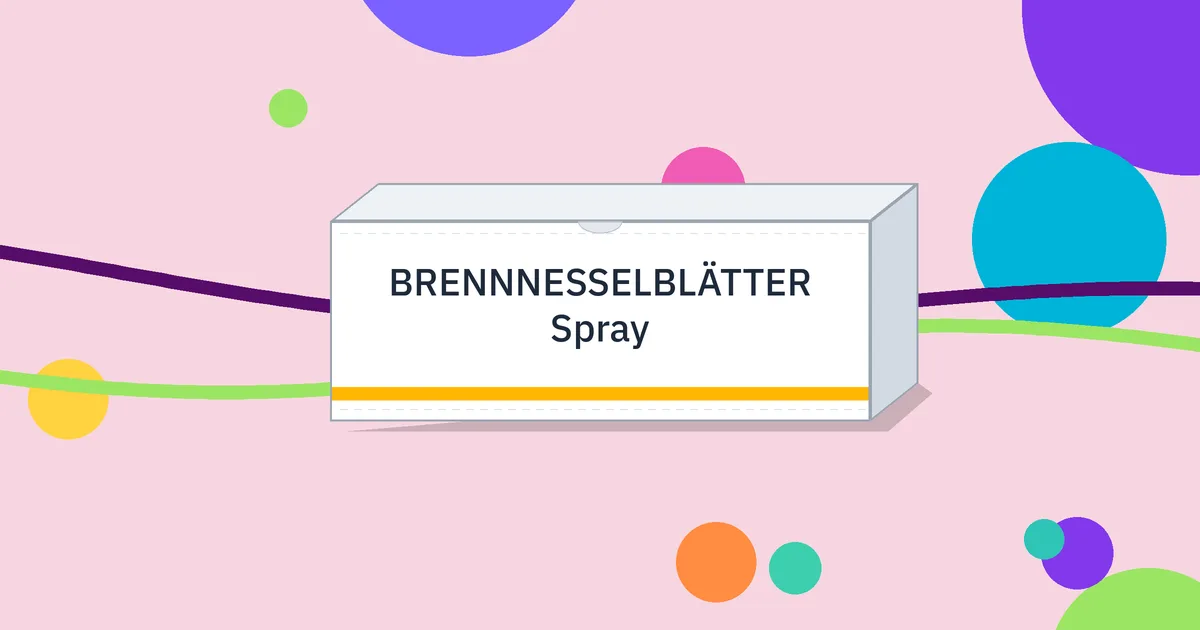 Symbolbild: Packung mit der Aufschrift BRENNNESSELBLÄTTER Spray (PZN 11712270) – Verfügbarkeit und Bezug in Apotheken in Frankfurt am Main