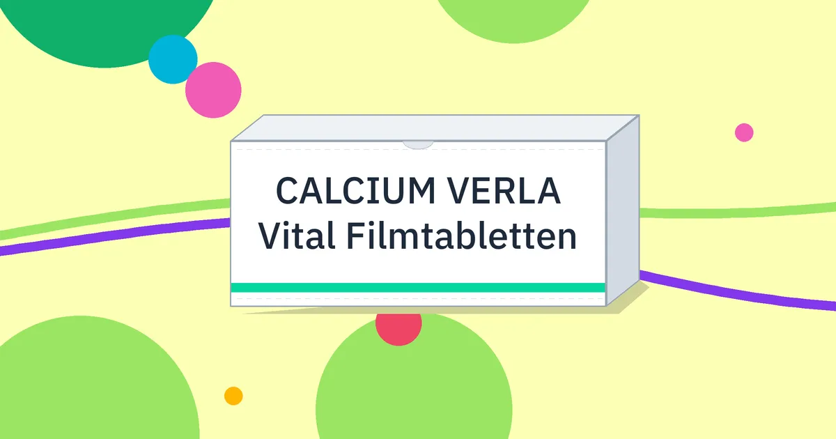 Symbolbild: Packung mit der Aufschrift CALCIUM VERLA Vital Filmtabletten (PZN 09704837) – Verfügbarkeit und Bezug in Apotheken in Frankfurt am Main