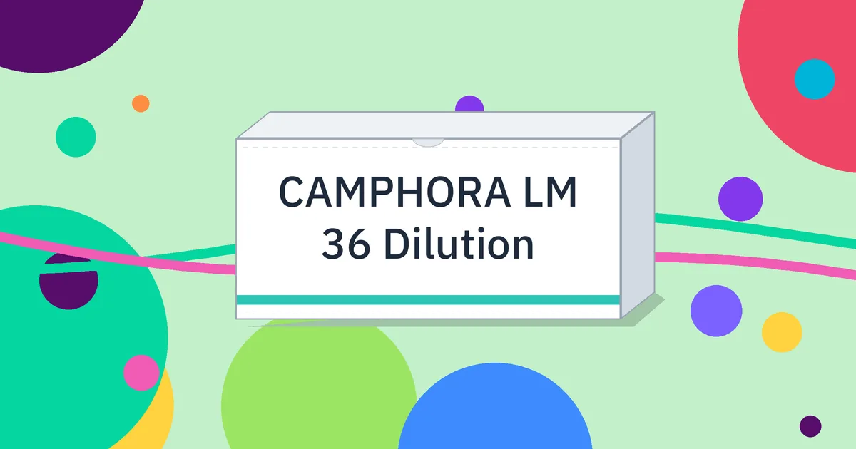Symbolbild: Packung mit der Aufschrift CAMPHORA LM 36 Dilution (PZN 12807989) – Verfügbarkeit und Bezug in Apotheken in Frankfurt am Main