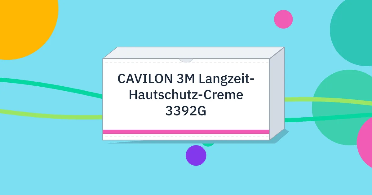 Symbolbild: Packung mit der Aufschrift CAVILON 3M Langzeit-Hautschutz-Creme 3392G (PZN 18852991) – Verfügbarkeit und Bezug in Apotheken in Frankfurt am Main