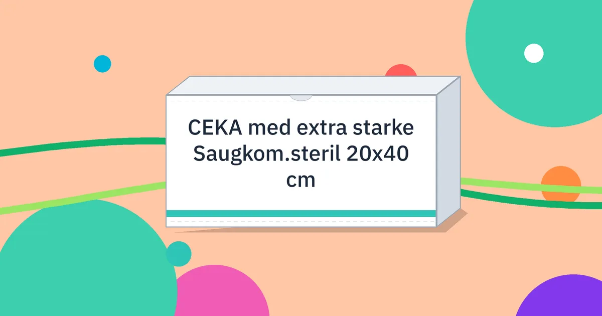 Symbolbild: Packung mit der Aufschrift CEKA med extra starke Saugkom.steril 20x40 cm (PZN 19276756) – Verfügbarkeit und Bezug in Apotheken in Frankfurt am Main