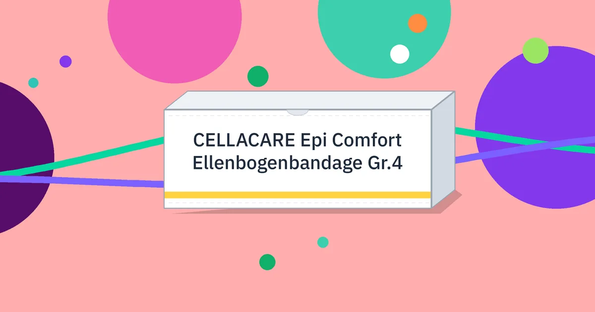 Symbolbild: Packung mit der Aufschrift CELLACARE Epi Comfort Ellenbogenbandage Gr.4 (PZN 20549573) – Verfügbarkeit und Bezug in Apotheken in Frankfurt am Main
