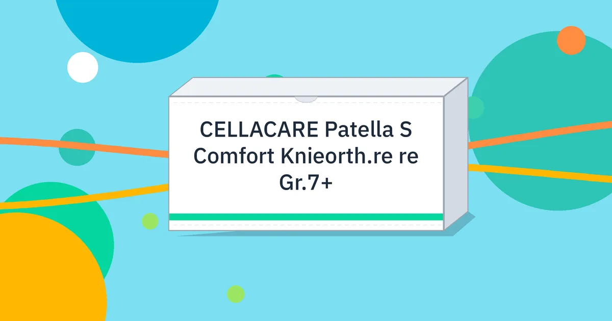 Symbolbild: Packung mit der Aufschrift CELLACARE Patella S Comfort Knieorth.re re Gr.7+ (PZN 19251319) – Verfügbarkeit und Bezug in Apotheken in Frankfurt am Main