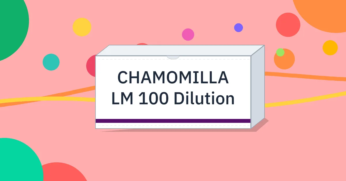 Symbolbild: Packung mit der Aufschrift CHAMOMILLA LM 100 Dilution (PZN 12812795) – Verfügbarkeit und Bezug in Apotheken in Frankfurt am Main