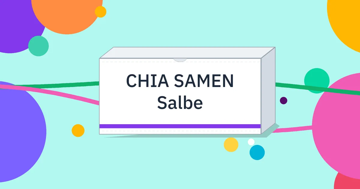 Symbolbild: Packung mit der Aufschrift CHIA SAMEN Salbe (PZN 17937596) – Verfügbarkeit und Bezug in Apotheken in Frankfurt am Main