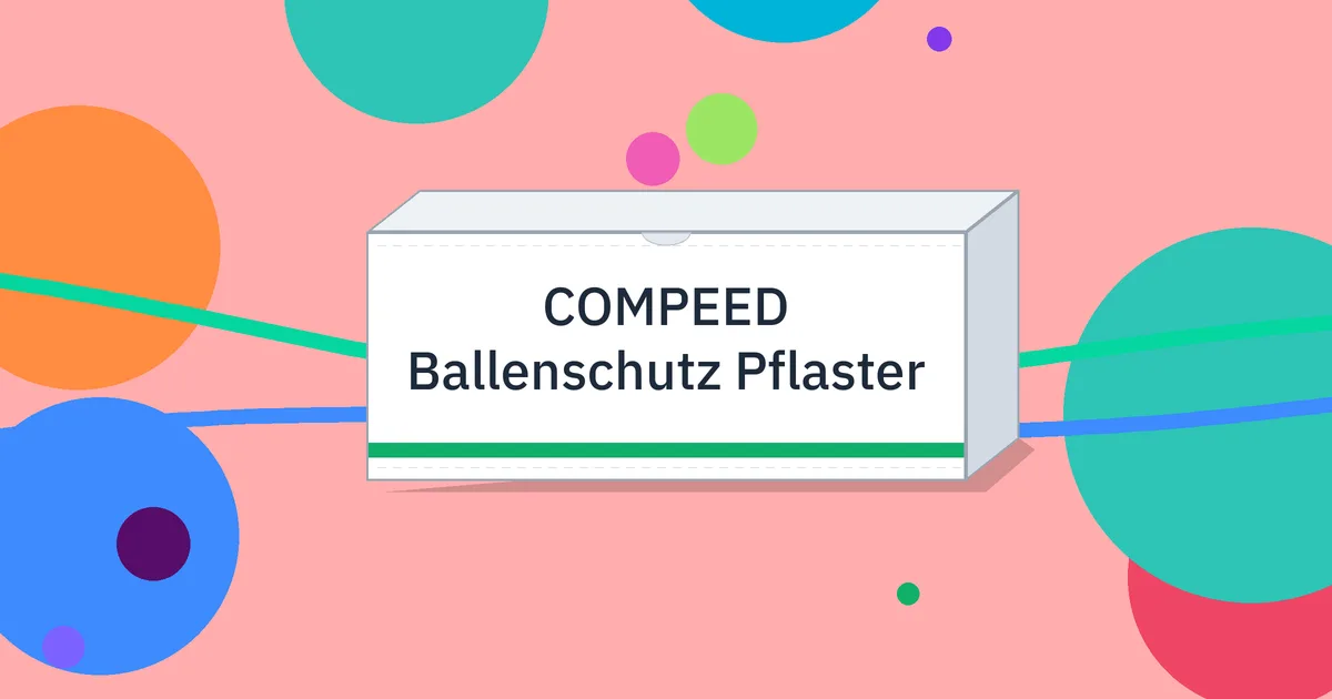 Symbolbild: Packung mit der Aufschrift COMPEED Ballenschutz Pflaster (PZN 00474778) – Verfügbarkeit und Bezug in Apotheken in Frankfurt am Main